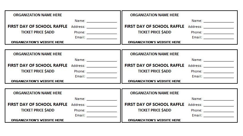 Editable First Day of School Raffle Ticket, First Day of School Raffle ...
