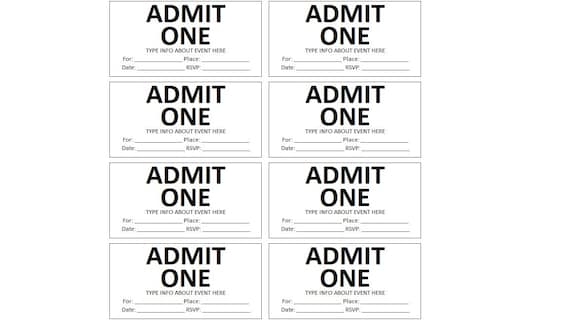 Admission Ticket Template