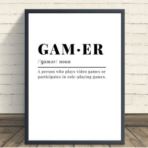 Game Defintion,gamer Prints,printable Wall Art,gamer Wall Art,gamer ...