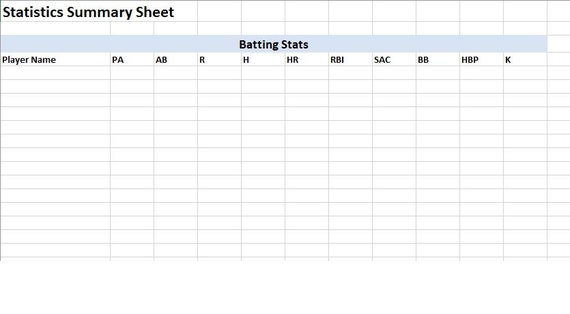 Statistics Template Excel