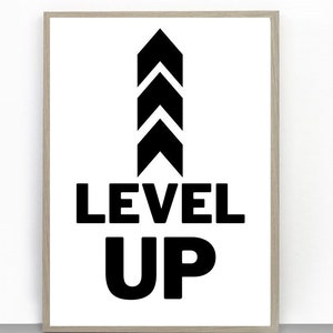 Level up Print,gamer Wall Art,gaming Print,video Game Decor,printable ...
