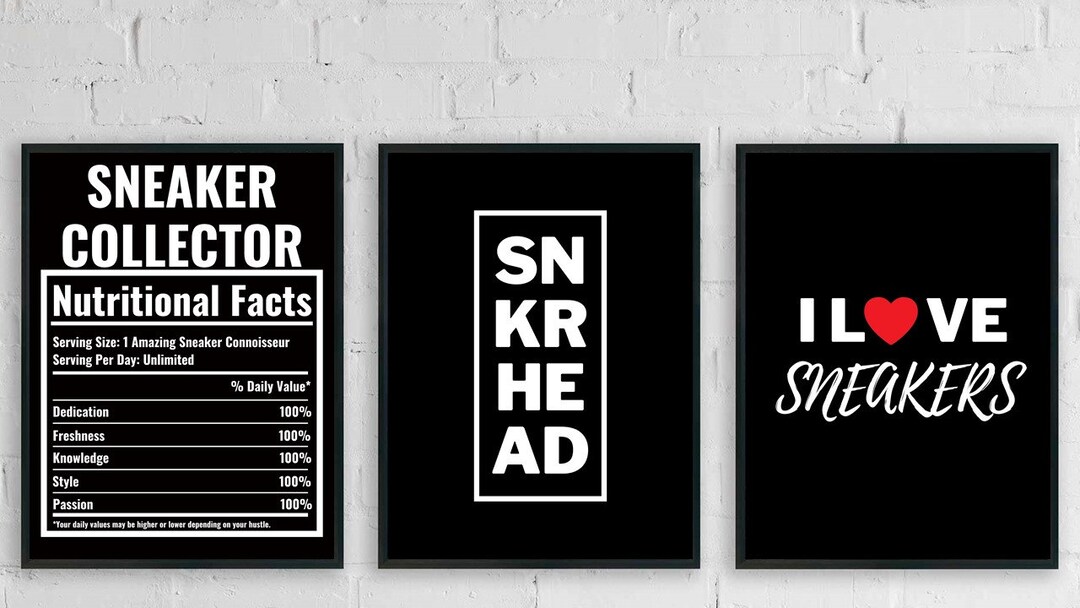 Set of 3 Sneaker Addict Print, Wall Print, Sneaker Lover, Sneaker Print ...