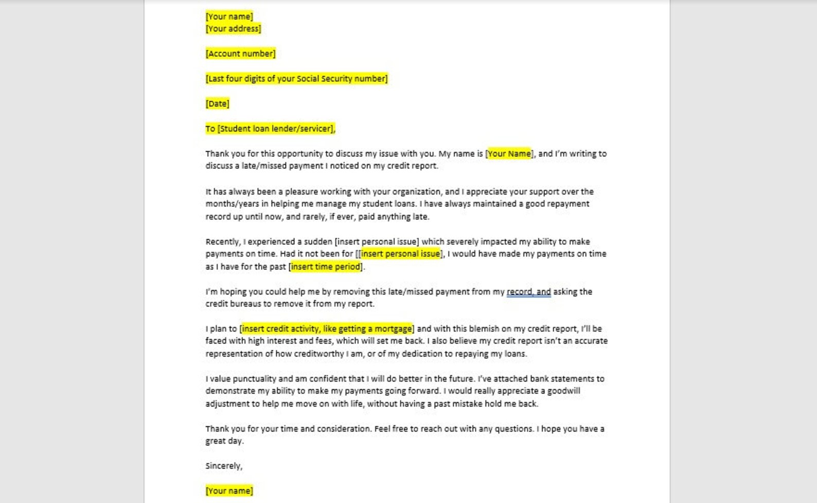 Student Loan Goodwill Letter Template, Student Loan Goodwill Letter ...