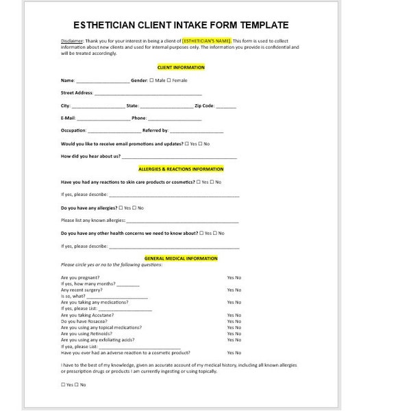 Credit Repair Intake Form - Etsy