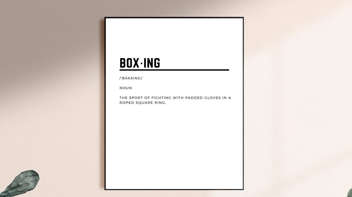 Boxing Definition Boxing Print Boxing Decor Definition - Etsy