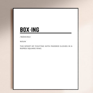 Boxing Definition, Boxing Print, Boxing Decor, Definition Print, Sports ...