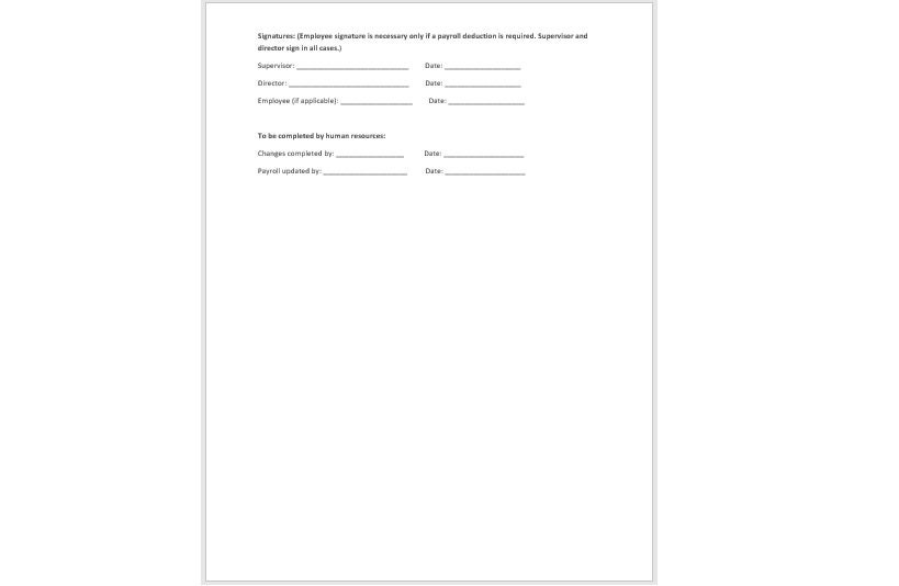 Editable Employment Status, Employment Status Change Template, Job ...