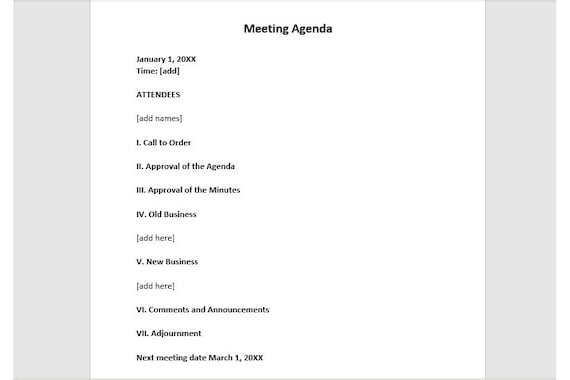 Agenda Letter