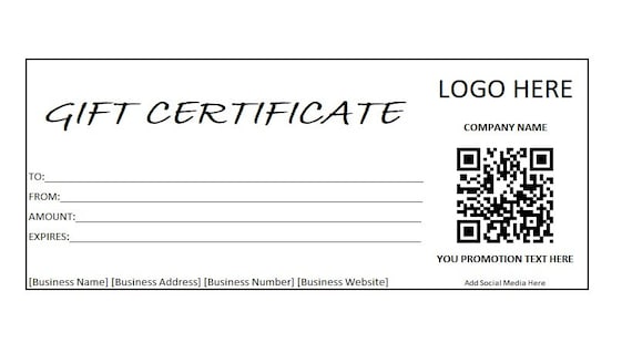 Excel Gift Certificate Template