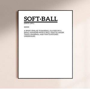 Softball Definition, Softball Print, Softball Decor, Definition Print ...