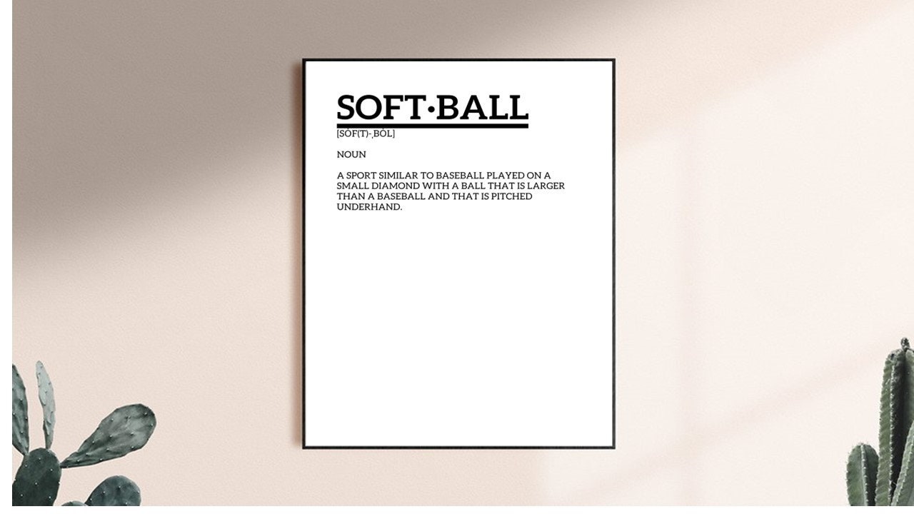 Softball Definition, Softball Print, Softball Decor, Definition Print ...