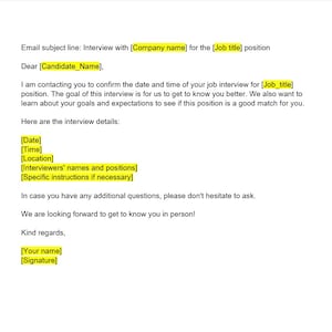 Interview Confirmation Email Template - Etsy