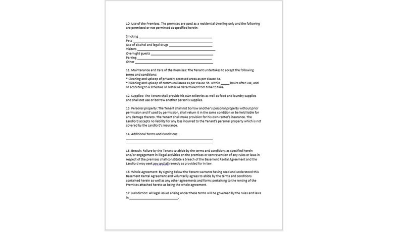 Editable Loft Rental Agreement Template, Loft Rental Agreement Letter ...