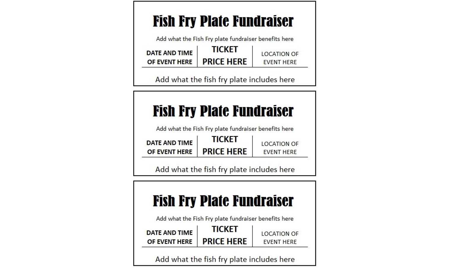 Fundraiser Ticket, Fish Fry Fundraiser Ticket, Fish Fry Fundraiser ...