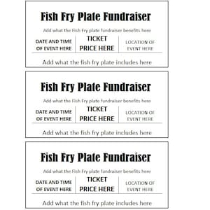 Fish Fry Tickets Template - Etsy