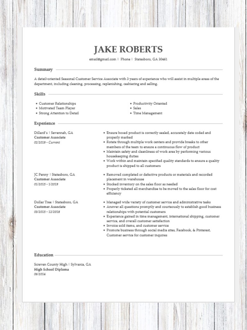 Seasonal Resume Template Word, Seasonal Resume Template for Word ...
