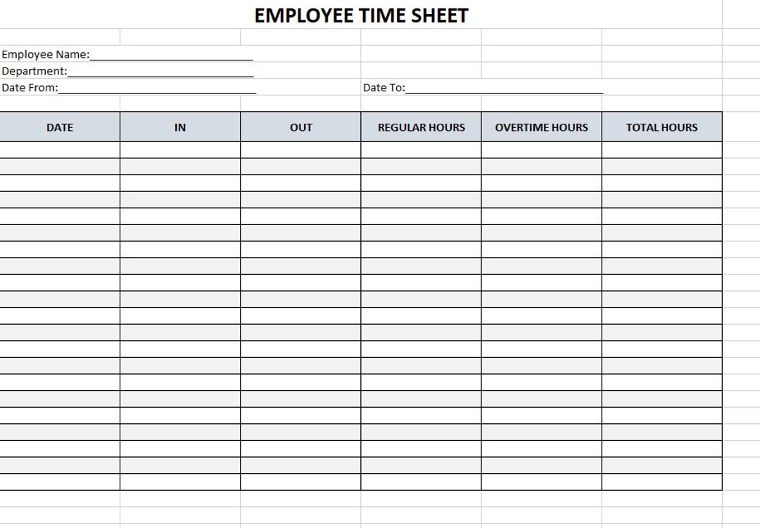 Employee Time Card, Editable Timesheet, Printable Time Card, Employee ...