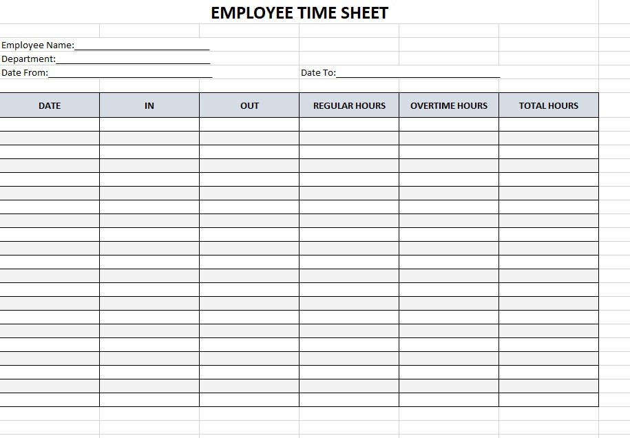 Employee Time Card, Editable Timesheet, Printable Time Card, Employee ...