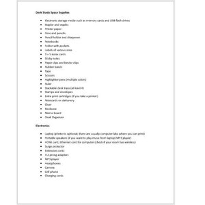 Editable Dorm Room Checklist, First Dorm Room Checklist, College Dorm ...