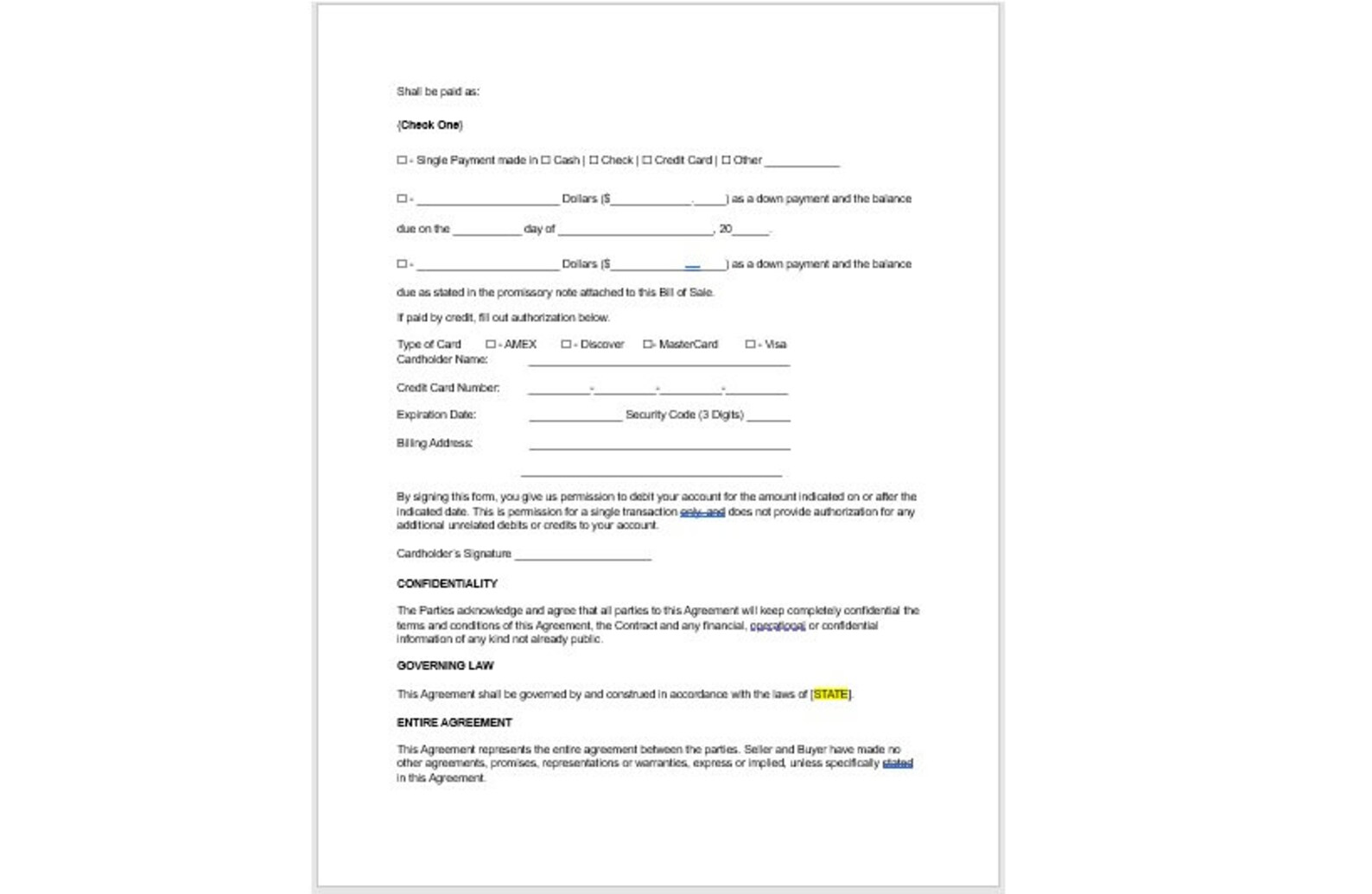 Editable Computer Bill of Sale Template, Editable Bill of Sale, Bill of ...