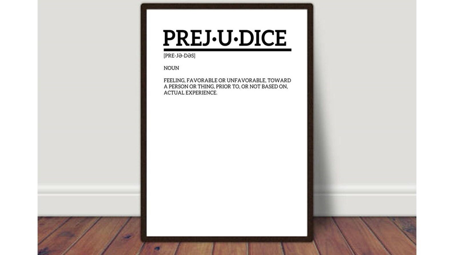 Prejudice Definition Print, Social Justice Print, Equality Print ...