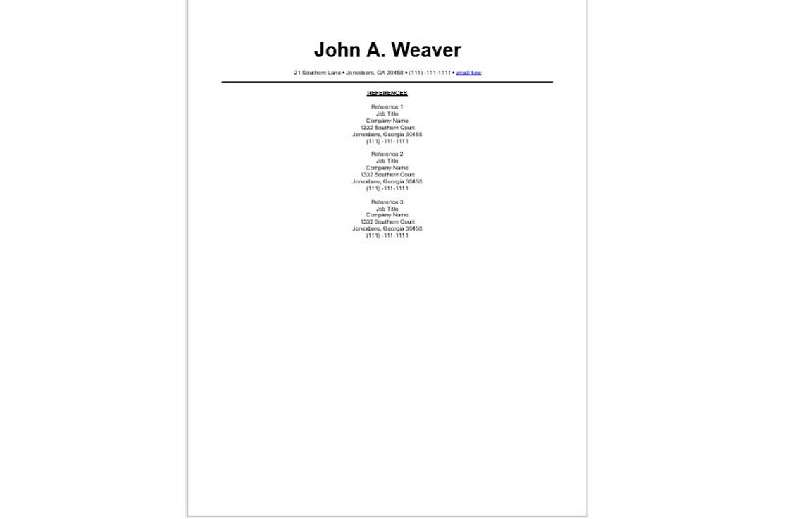 Car Rental Agent Resume Template Word, Modern Resume and Reference ...