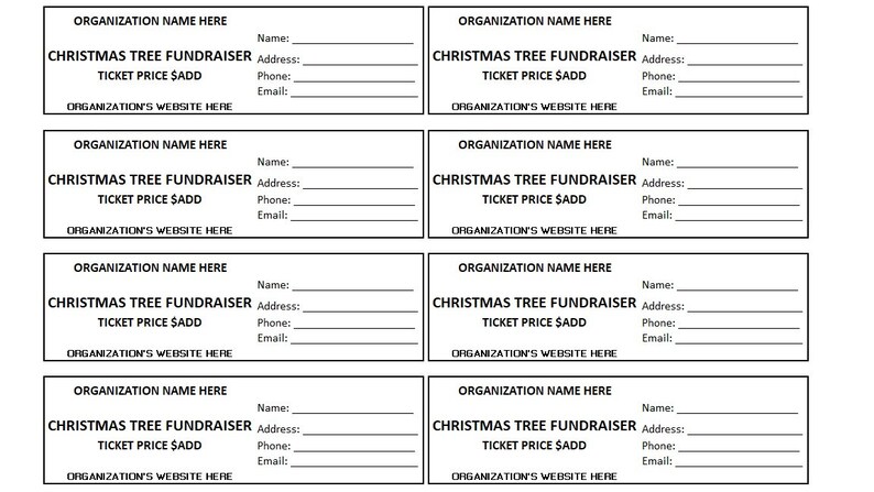 Editable Christmas Tree Fundraiser Raffle Ticket, Christmas Tree Raffle ...