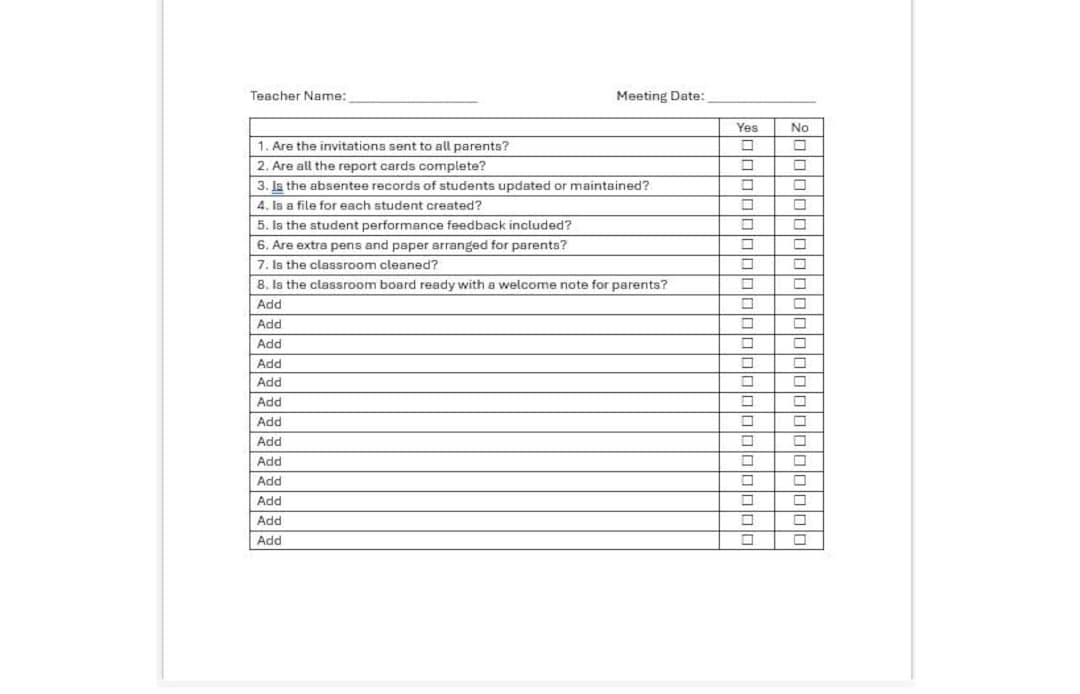 Editable PTA Meeting Template, PTA Meeting Checklist Template, Parent ...
