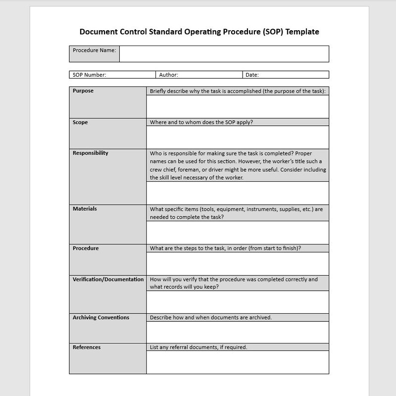 Process Document Template - Etsy