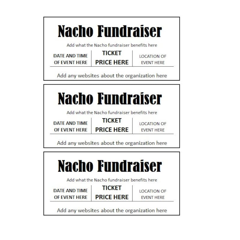Taco Ticket Template - Etsy