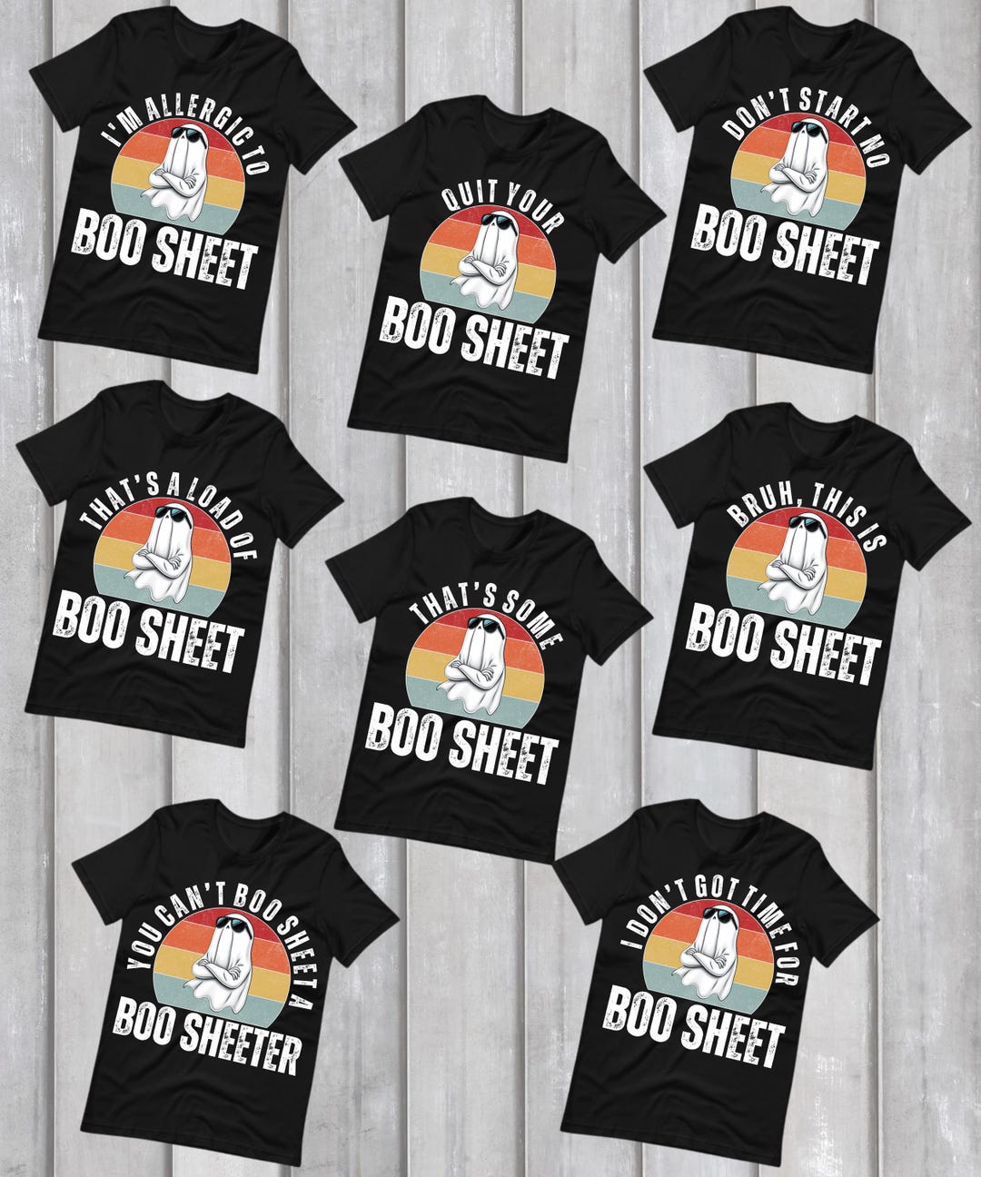 Boo Sheet Lazy Funny Costume Shirt, Halloween Bundle, Funny Halloween ...