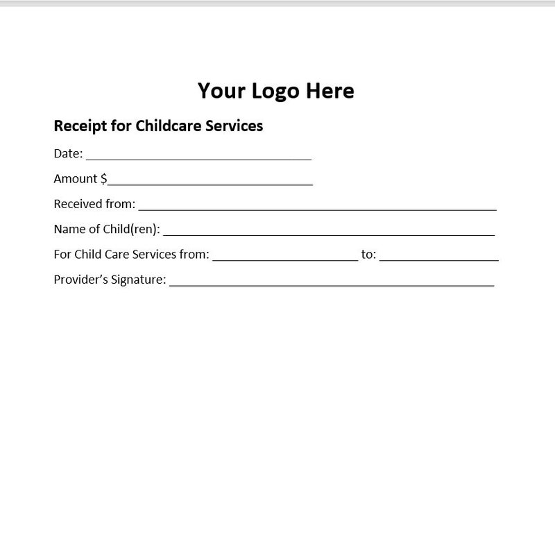 Home Daycare Receipt - Etsy