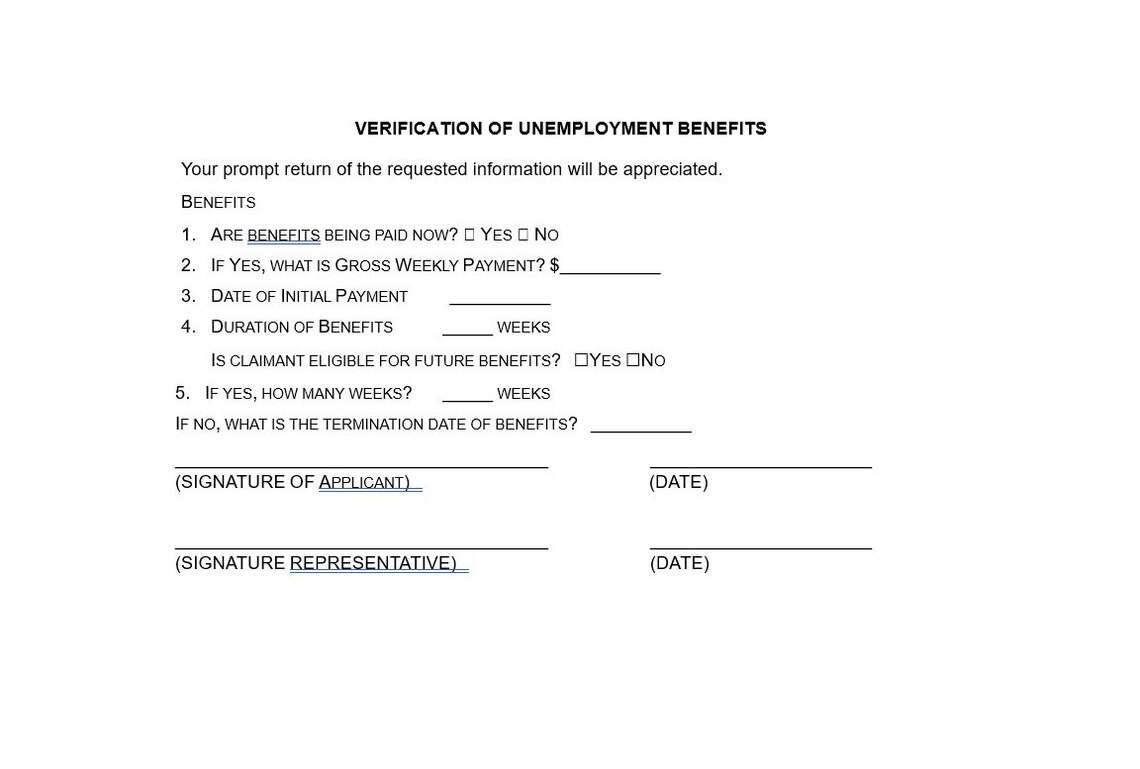 Verification of Unemployment Benefits, Verification of Unemployment ...