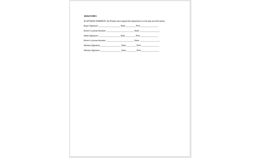 Editable Refrigerator Bill of Sale Template, Editable Bill of Sale ...
