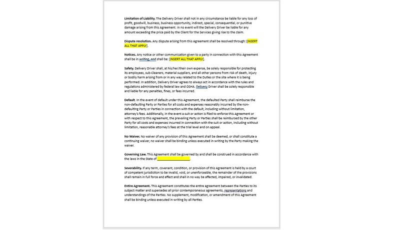 Delivery Driver Contract Agreement, Delivery Driver Contract Agreement ...