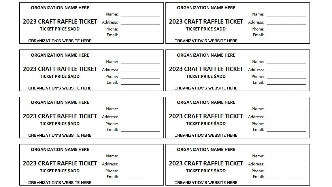 Editable Craft Raffle Ticket, Craft Raffle, Enter to Win Printable ...
