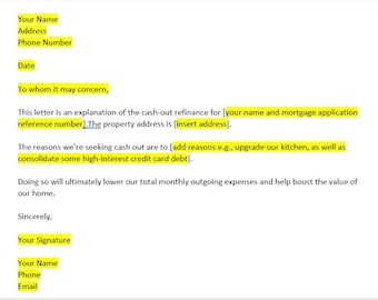 Refinance Letter - Etsy