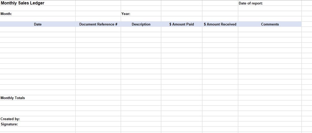 Excel Ledger Templates