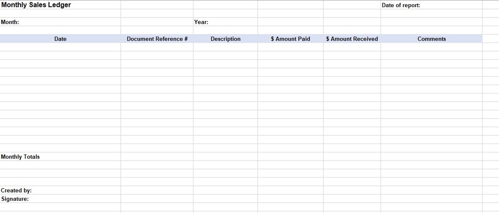 Monthly Sales Ledger, Monthly Sales Ledger Template, Monthly Sales ...