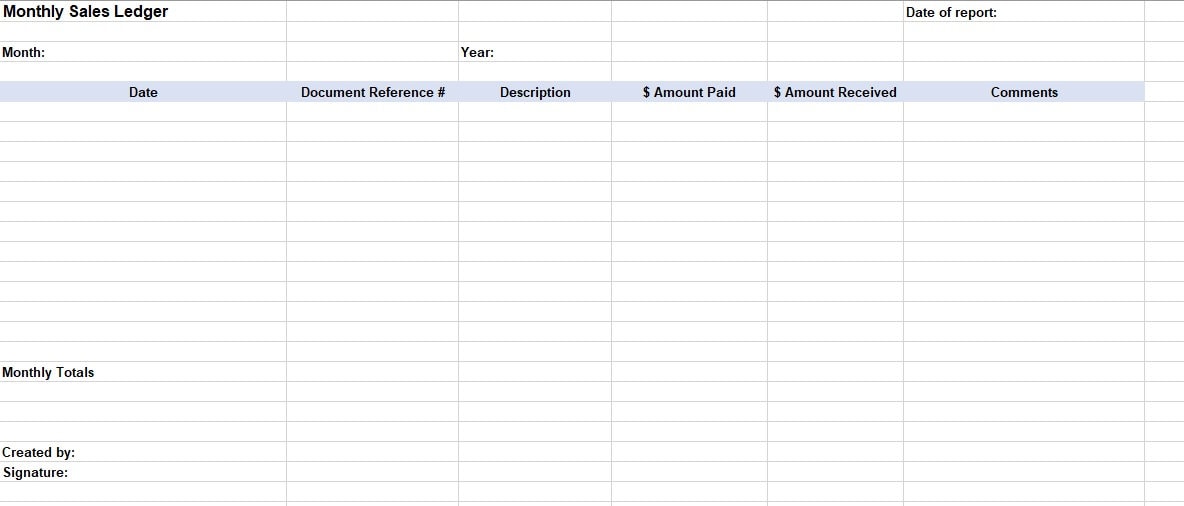 Excel Ledger Templates