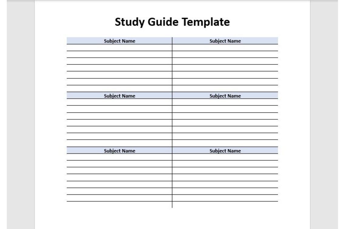 Editable Study Guide, Study Guide Template, Note Taking Template ...