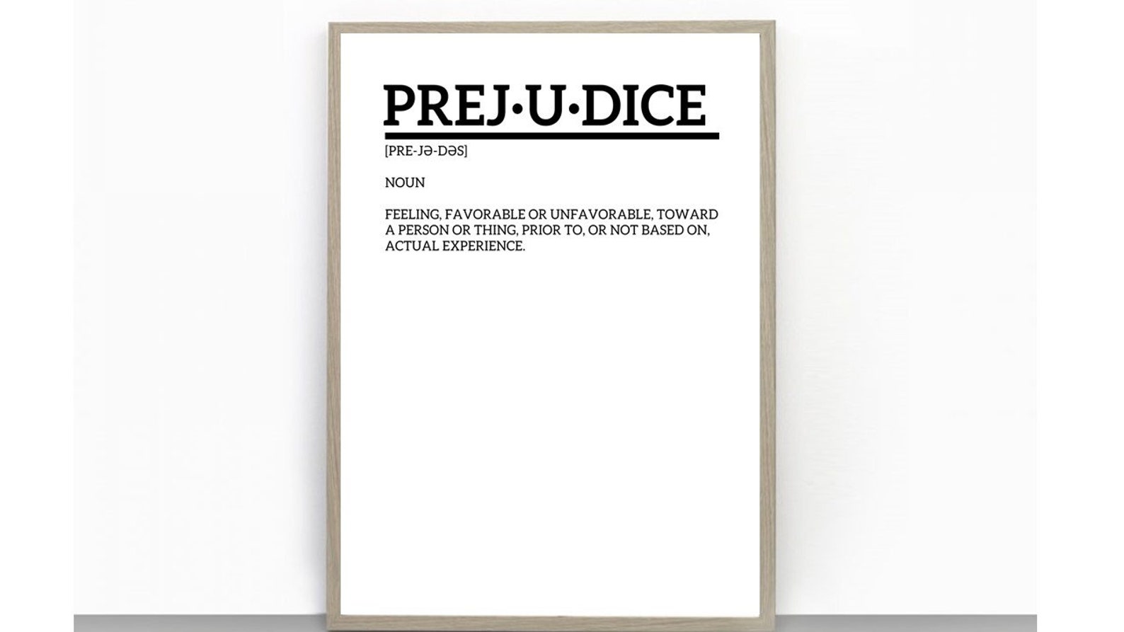 Prejudice Definition Print Social Justice Print Equality - Etsy