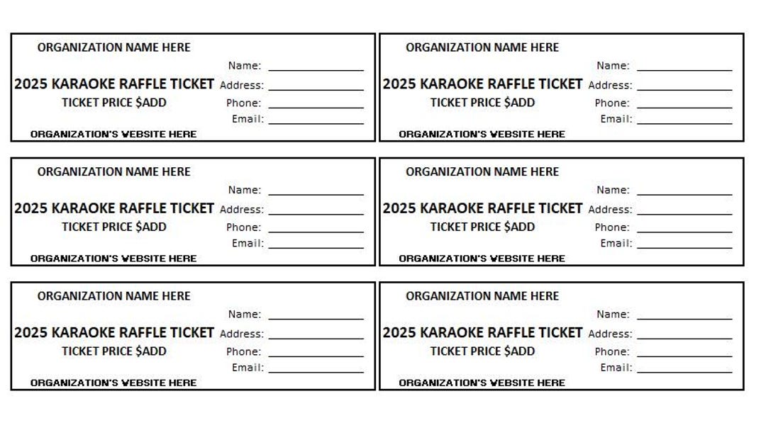 Editable Karaoke Night Raffle Ticket, Karaoke Night, Enter to Win ...