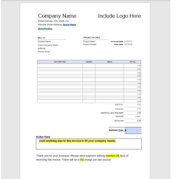 Roofing Invoice - Etsy
