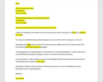 Rent Increase Notice Rent Increase Form Rent Increase - Etsy UK