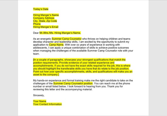 Cover Letter For Summer Camp We're Hiring: 2025 Part Time Summer Camp