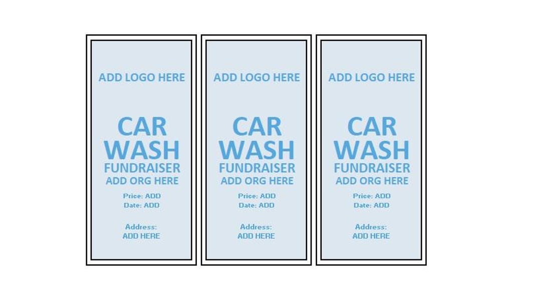 Car Wash Printable Funraiser Ticket, Editable Car Wash Fundraiser ...