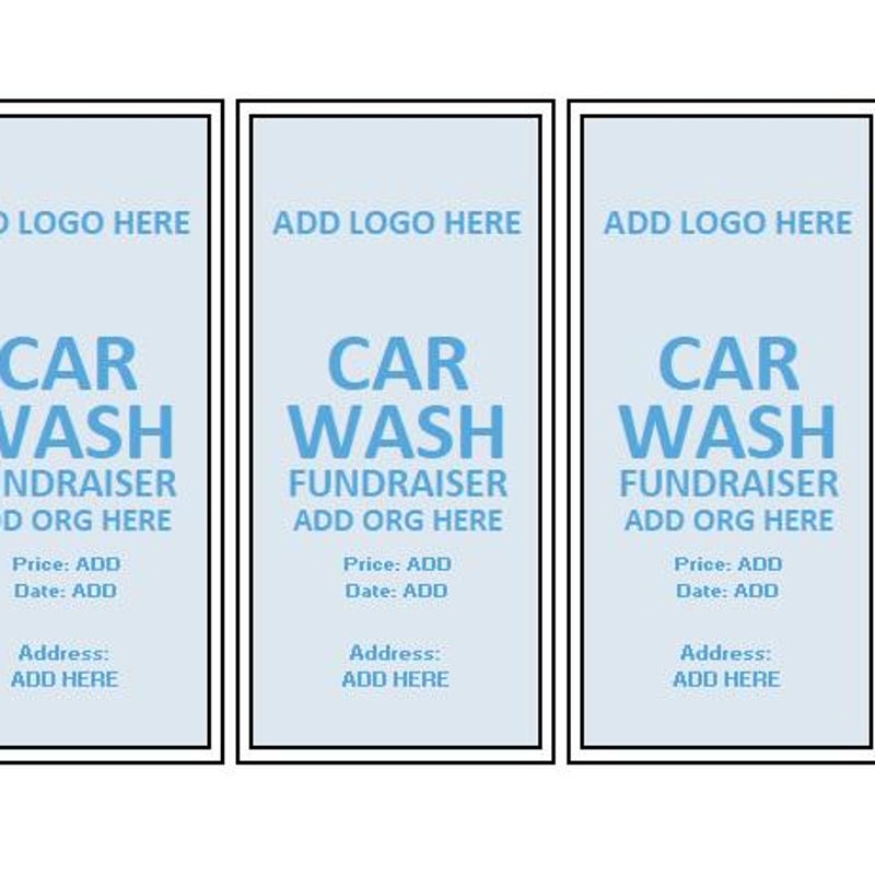 Car Wash Ticket Template - Etsy