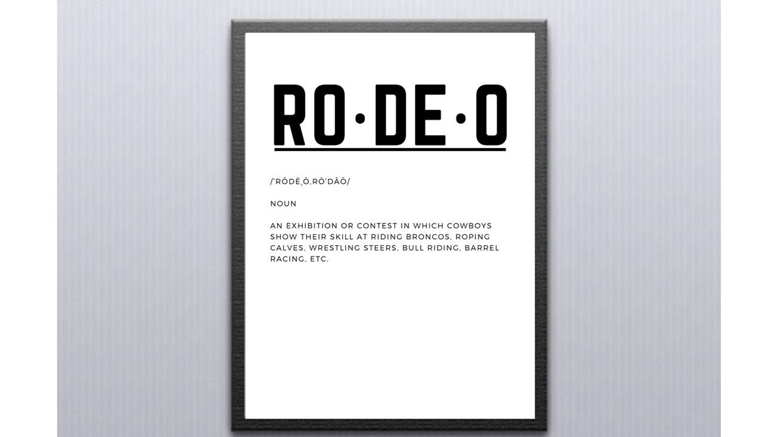 Rodeo Definition Sport Print Sport Decor Definition Print - Etsy