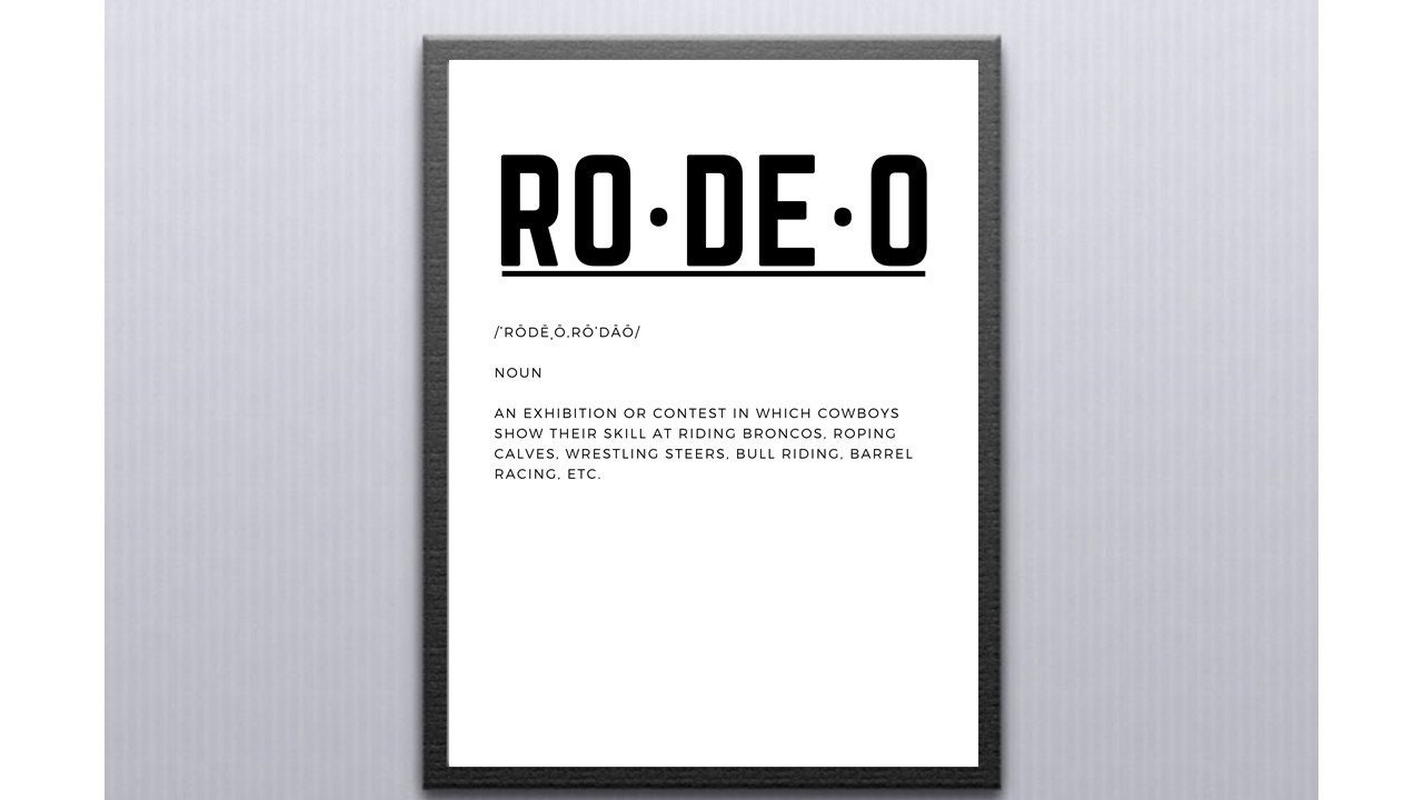 Rodeo Definition Sport Print Sport Decor Definition Print - Etsy